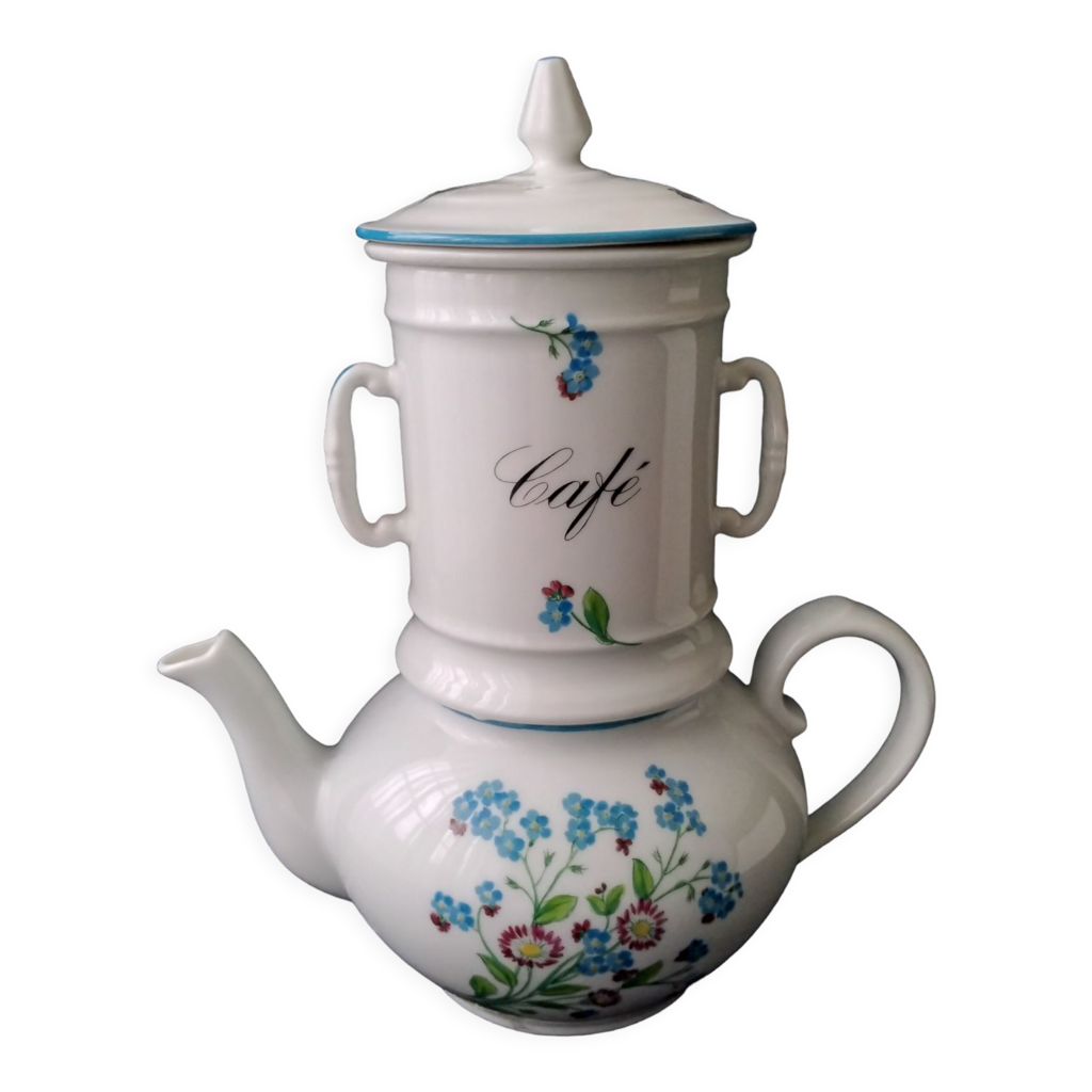 Cafetière en porcelaine à feu Apilco Décor N.Bernardaud | Selency