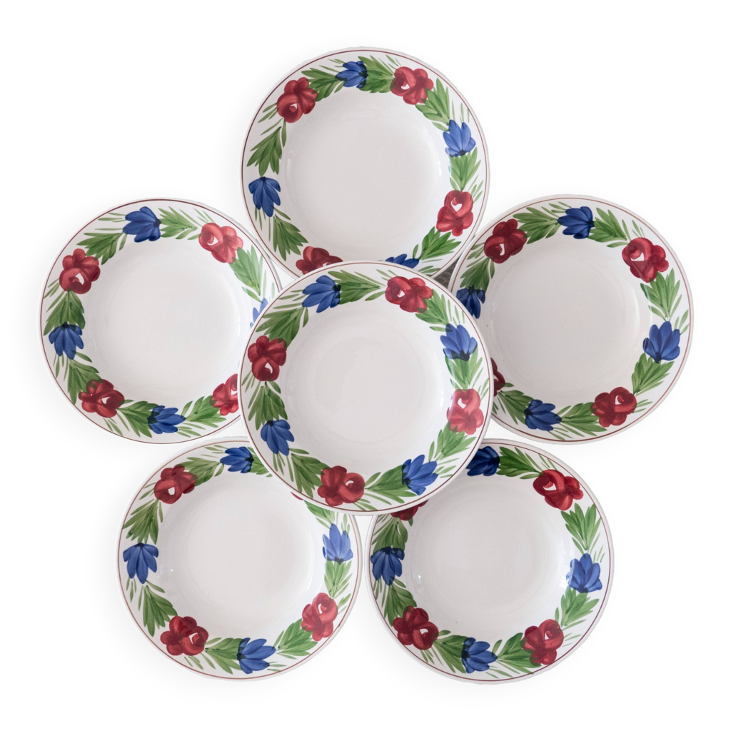 6 Assiettes Niderviller Peintes à La Main Selency