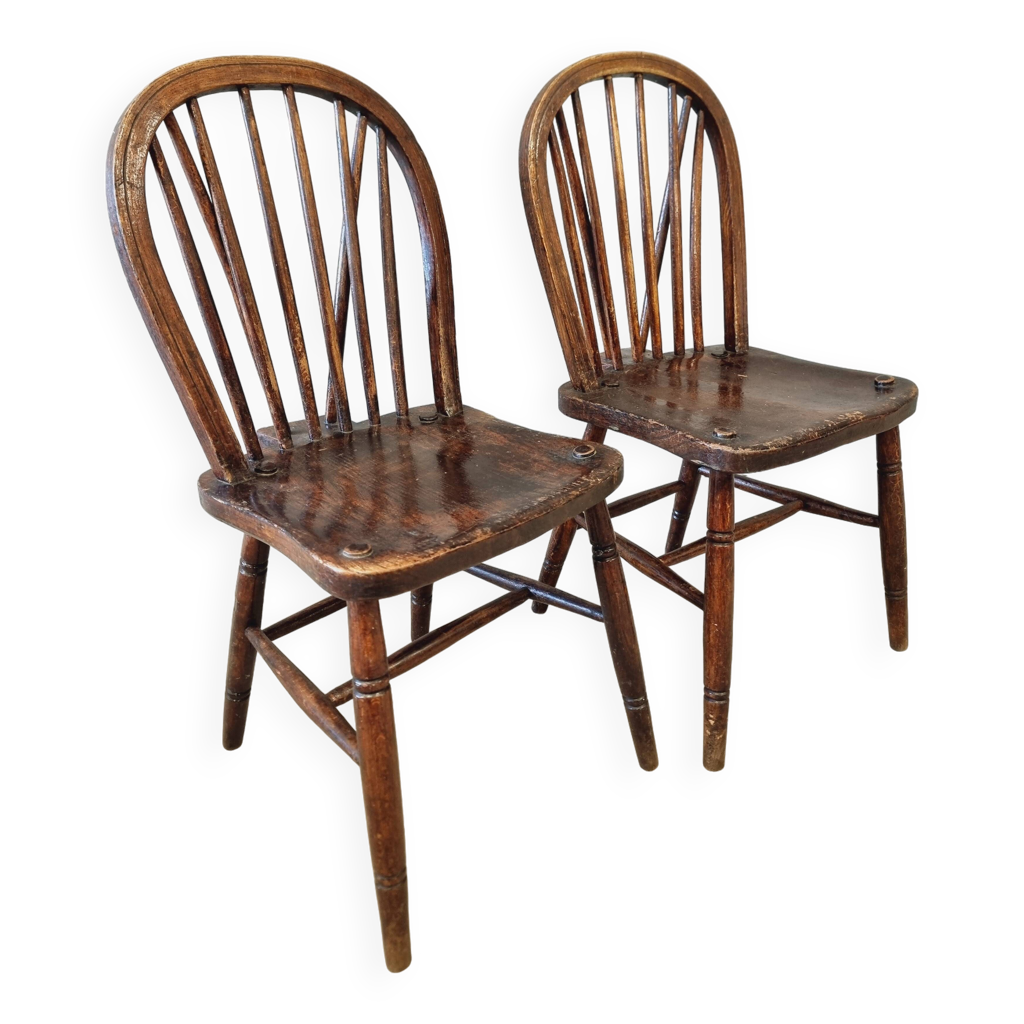 Ensemble ancien de chaises Windsor "Stick Back" 19ème siècle | Selency