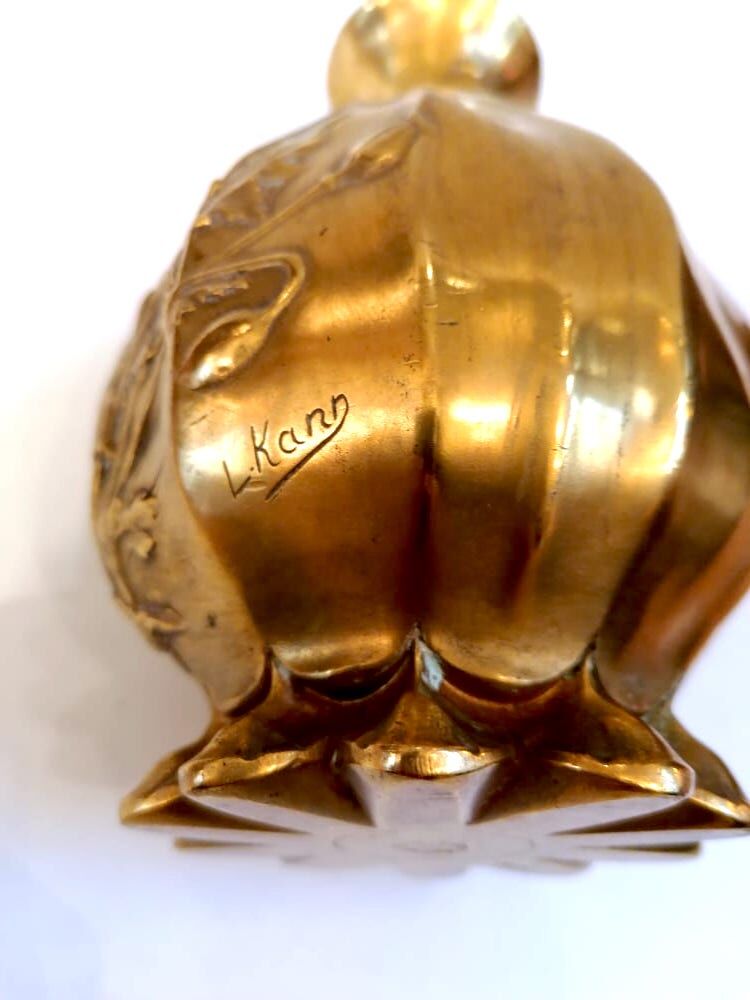 Vase en bronze doré art nouveau par léon kann | Selency