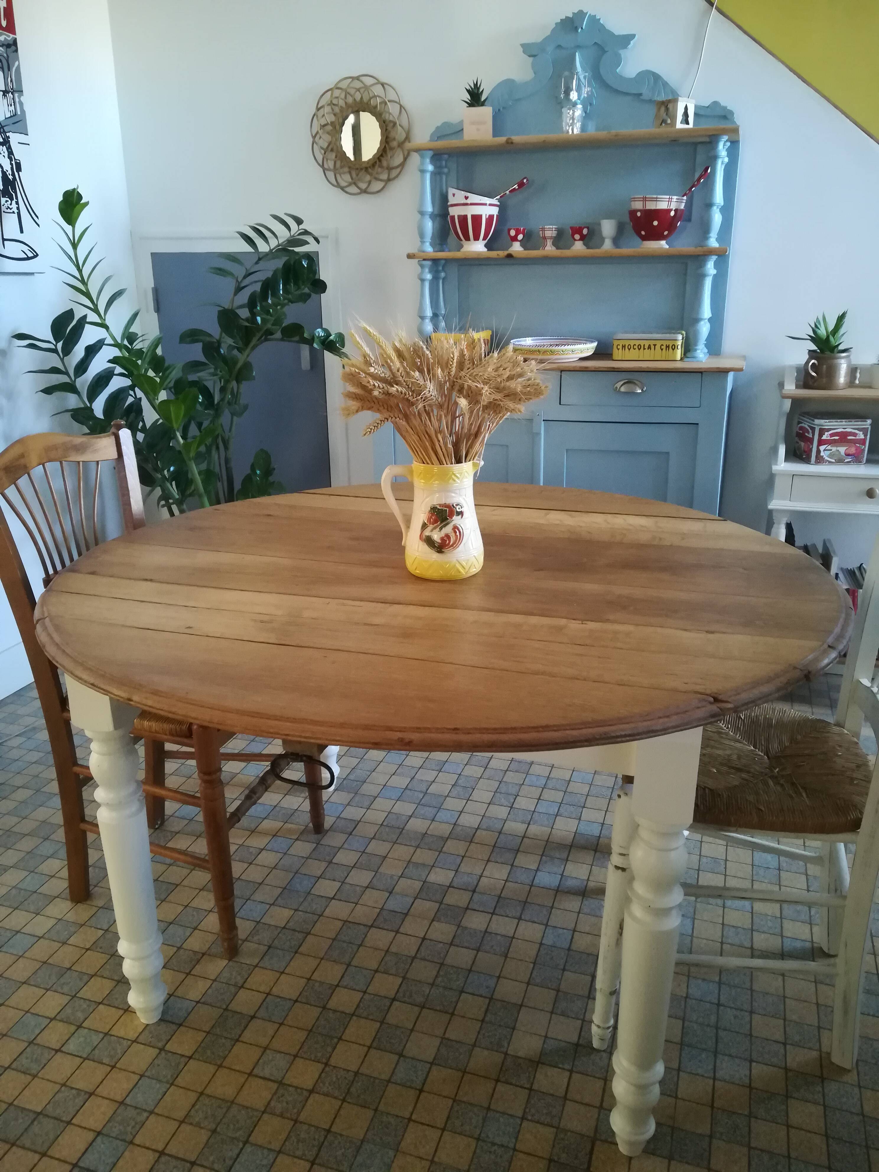 Table ronde à volets rabattables | Selency