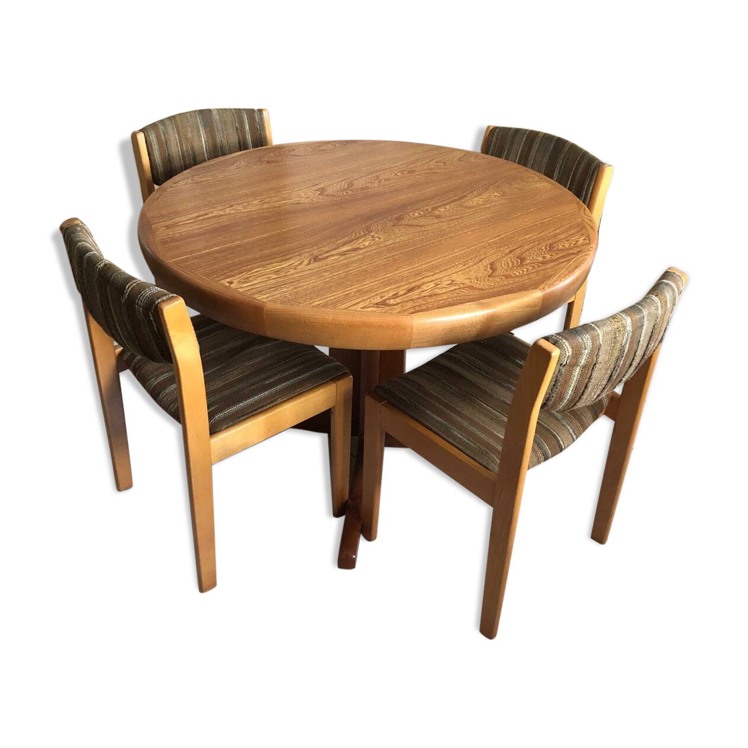 Ensemble table ronde extensible et 4 chaises Baumann | Selency