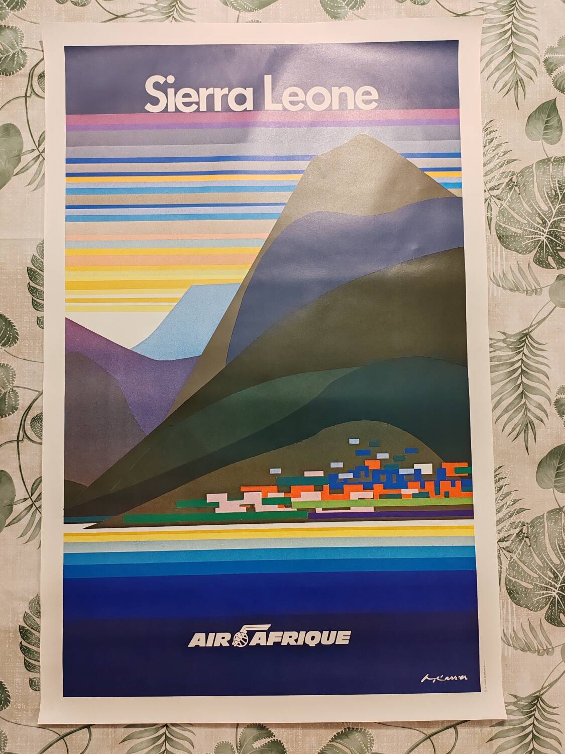 Affiche air Afrique ( sierra Leone), par Alain carrier, années 70 ...