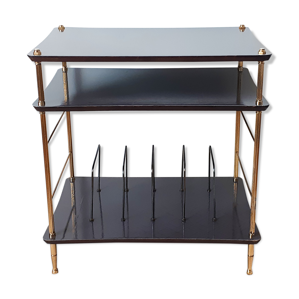 Table porte électrophone, porte vinyles | Selency