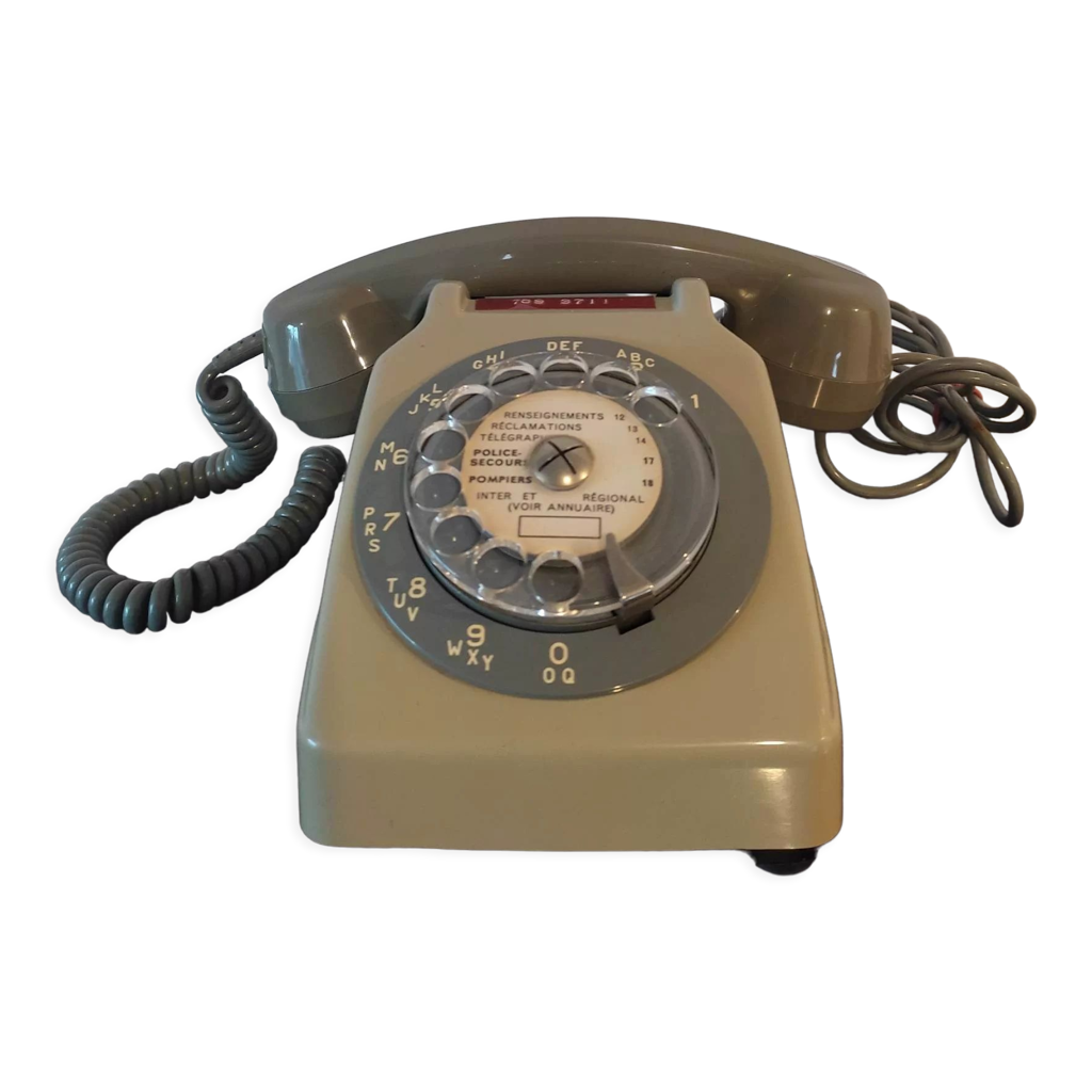 Téléphone à cadran vintage avec écouteur PTT Socotel S63 de 1972 | Selency