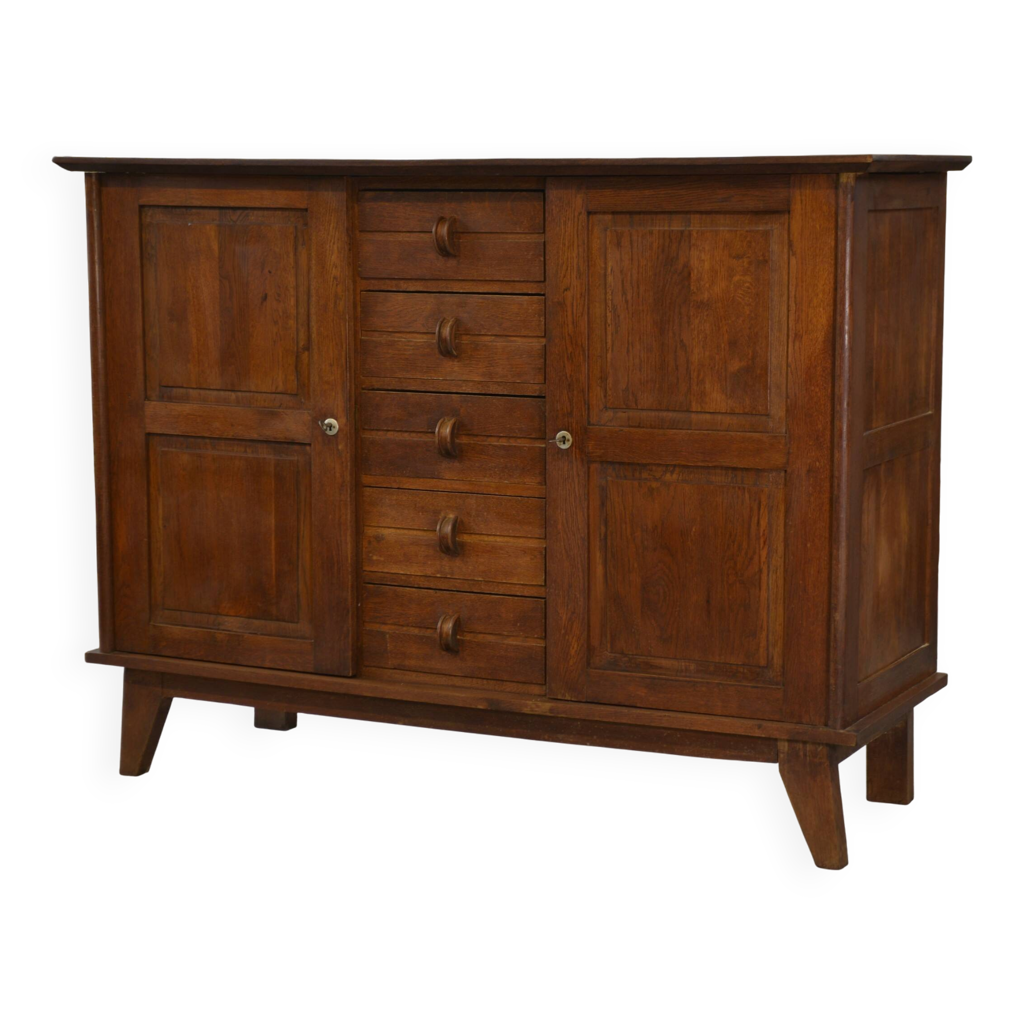 Buffet reconstruction en chêne par René Gabriel 1940’s | Selency