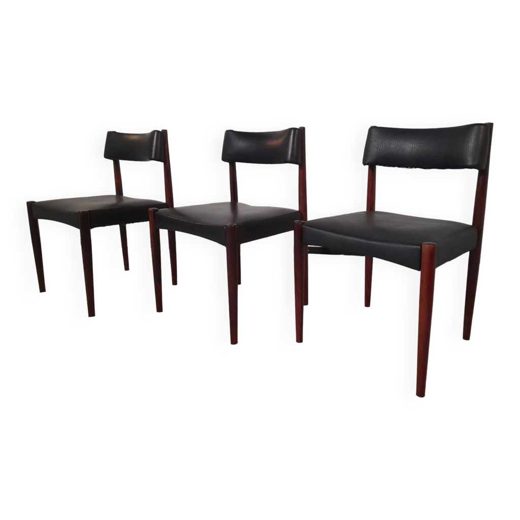 3 chaises scandinaves en palissandre vintage par Aksel Bender pour ...