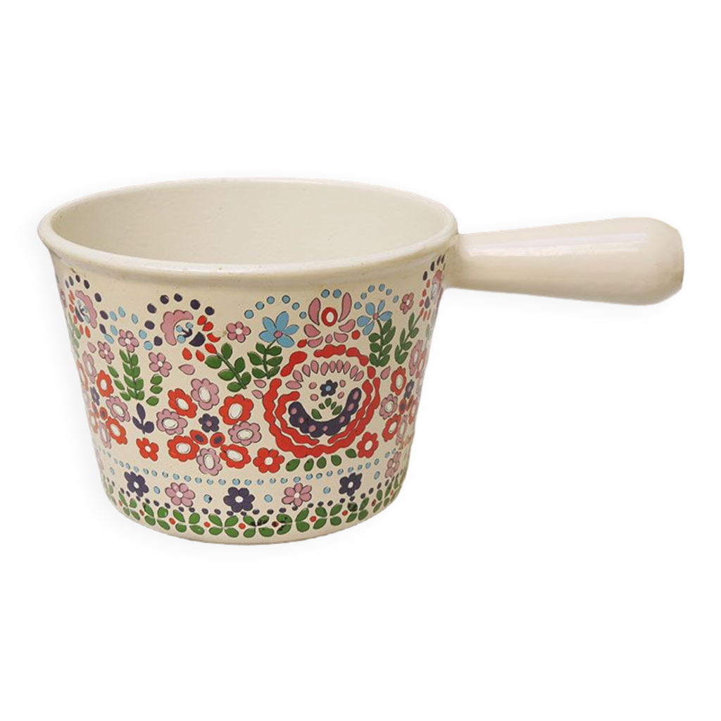 Poêlon caquelon le Creuset motif floral | Selency
