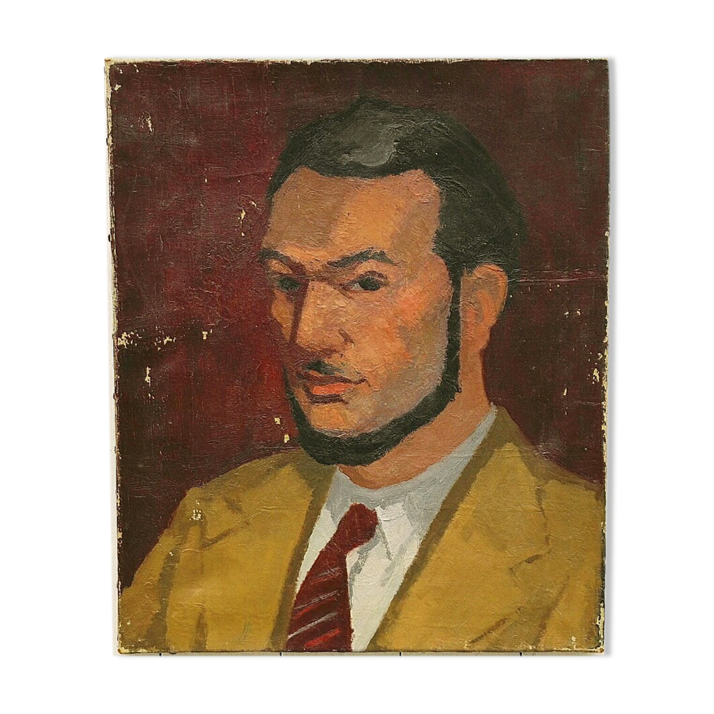 Portrait Dr X Bormes les mimosas huile sur toile | Selency