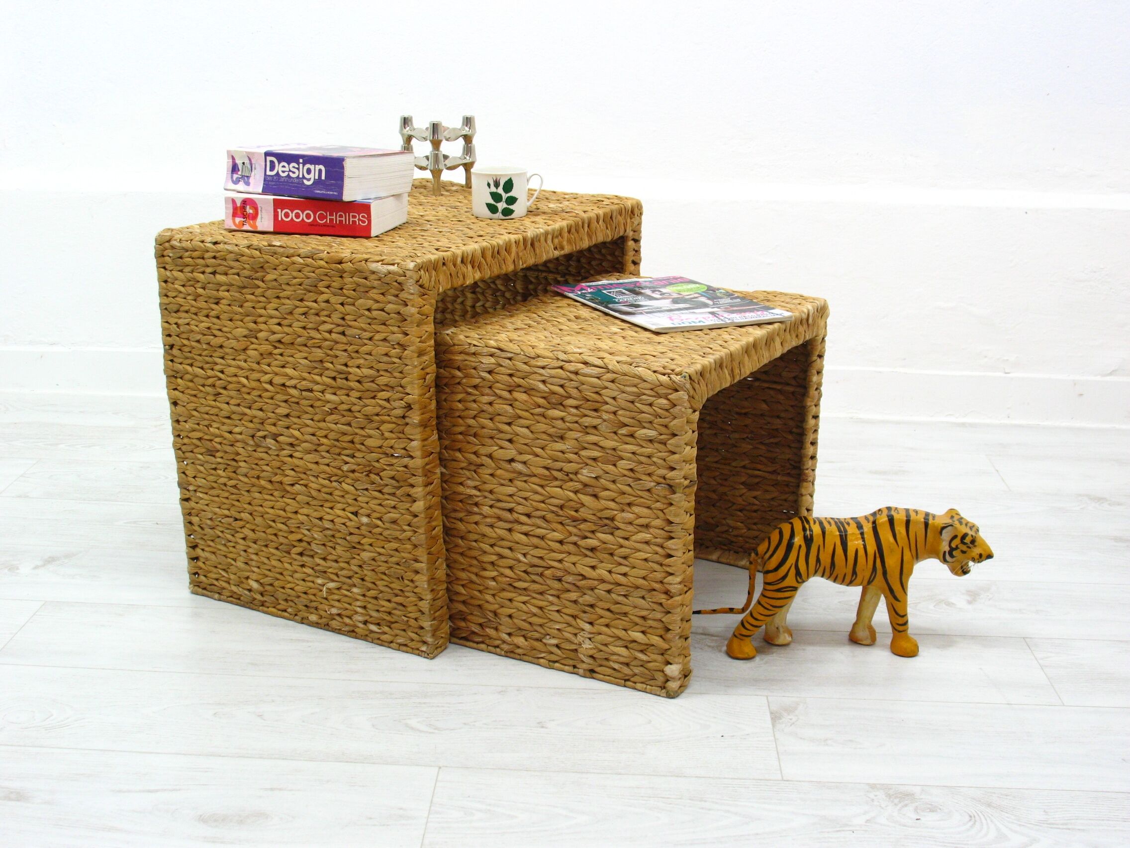 Tables basses vintage en fibre de banane, Ikea 1980s | Selency