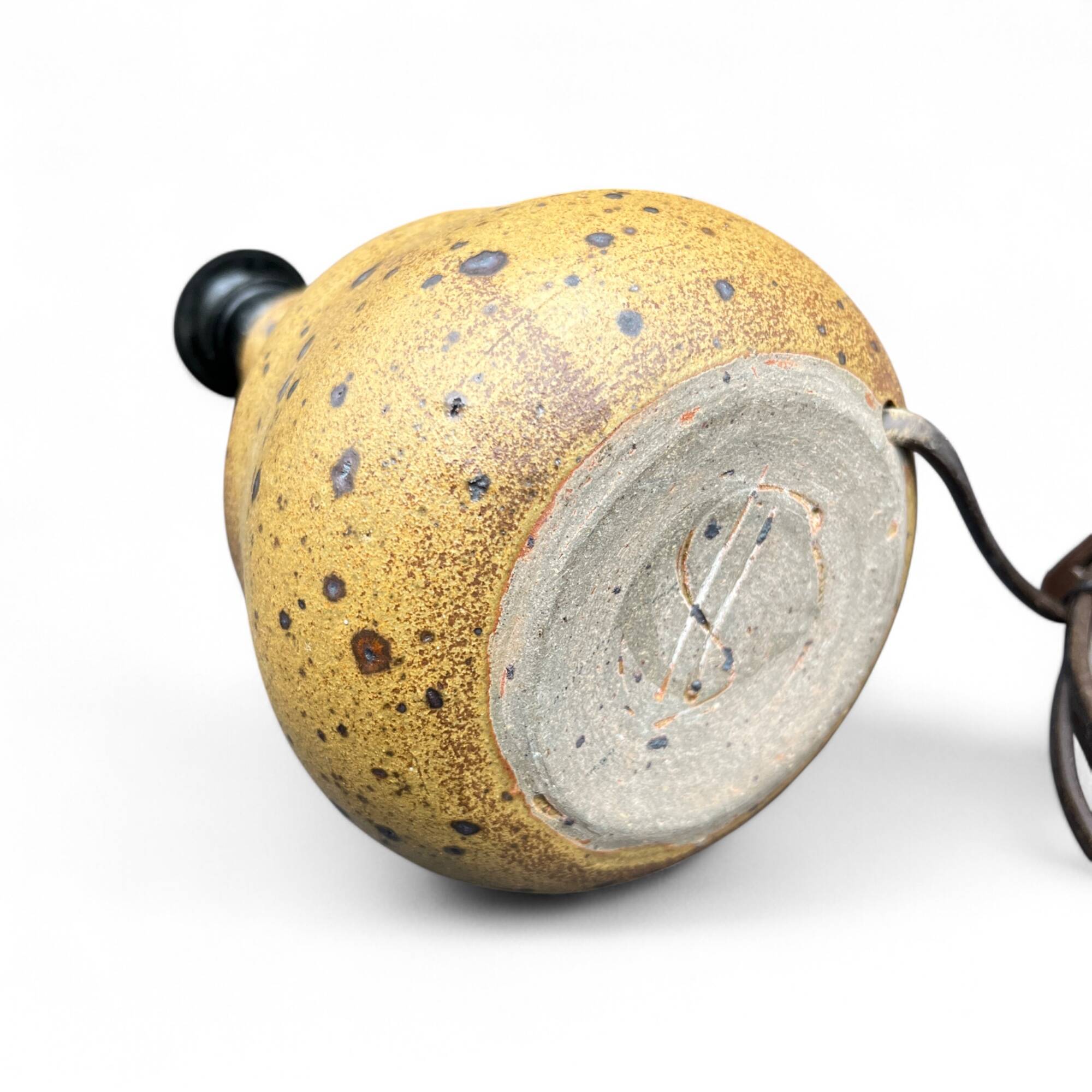 Pied de lampe boule en gres pyrite style La borne Tiffoche Deblander ...
