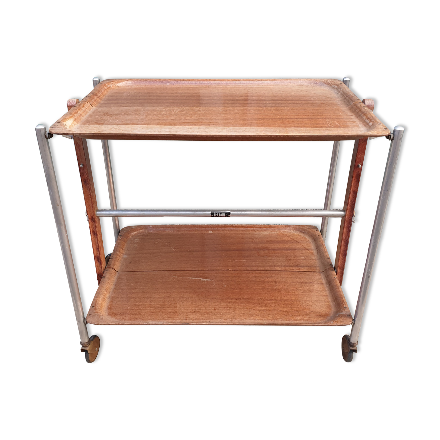 Desserte Textable pliante roulante vintage | Selency