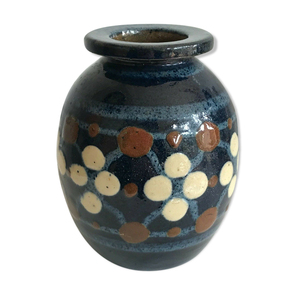 Vase Paul Jacquet glazed pottery of Savoy 1930 art deco regionalism ...