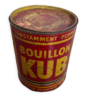 Bouillon kub boîte ancienne cylindrique en métal | Selency