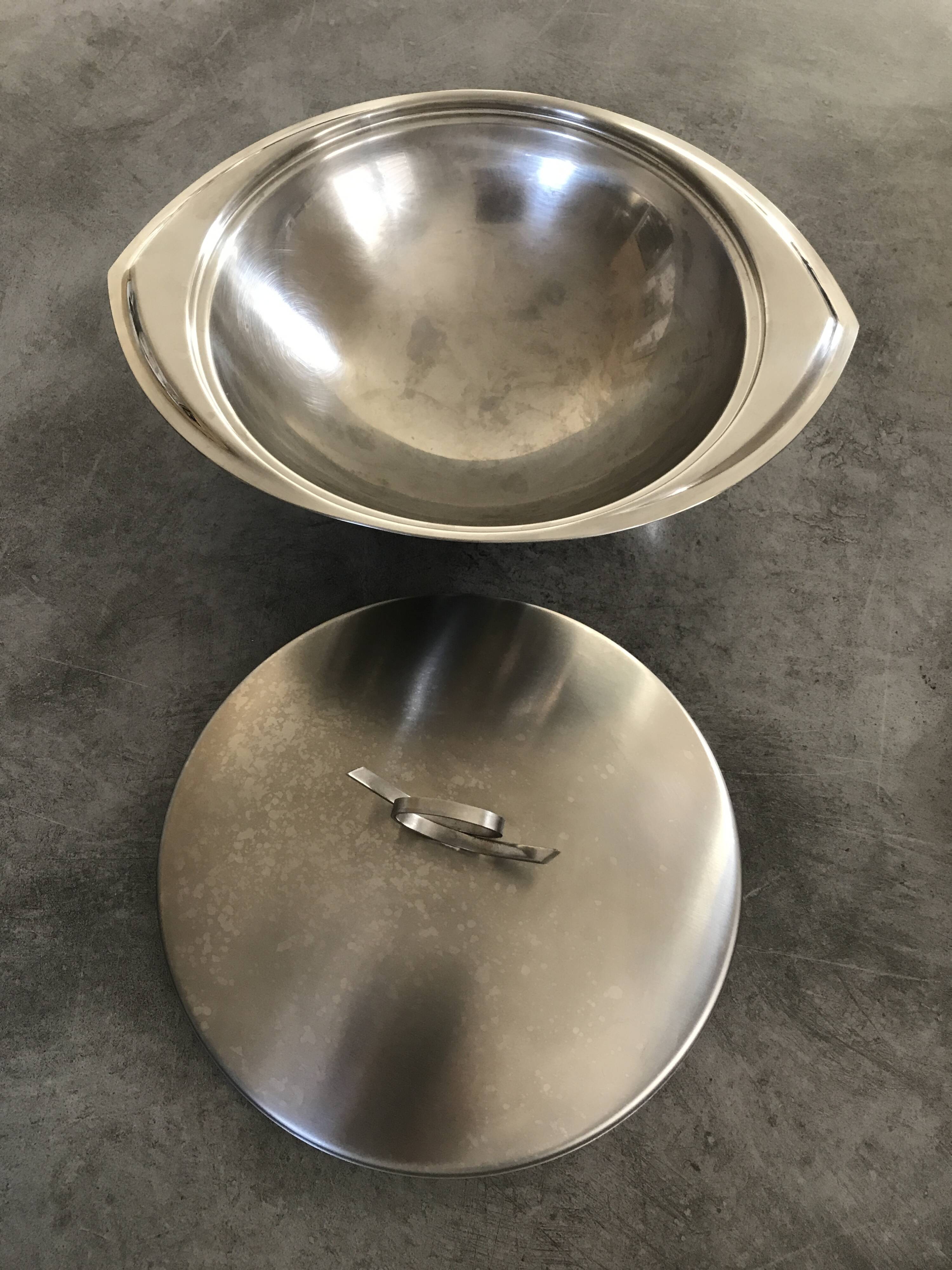 Soupière ou légumier en métal inox modèle cosmos guy degrenne | Selency