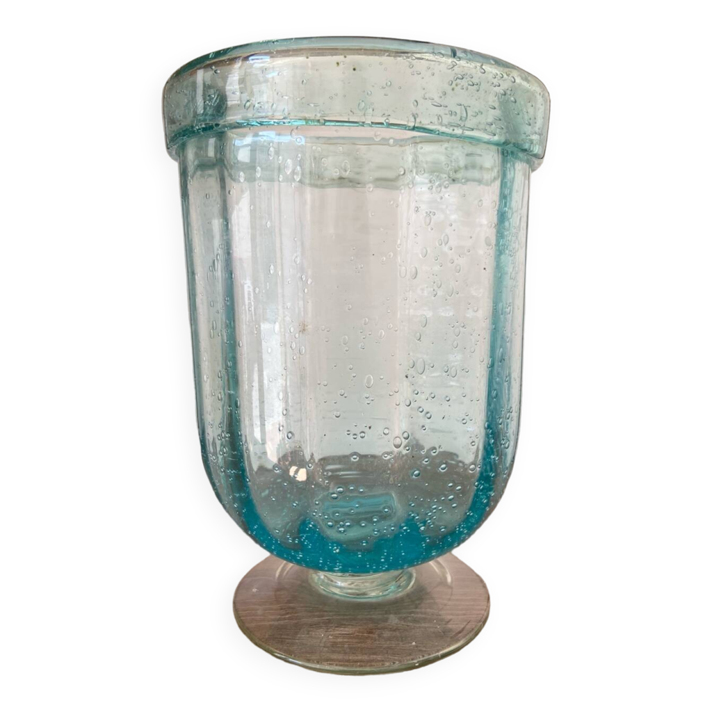 Vase en verre souffle a bullé | Selency