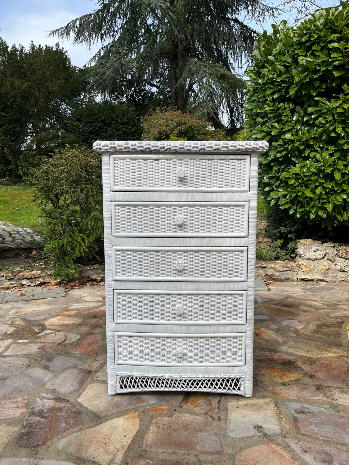 Commode en osier blanc | Selency