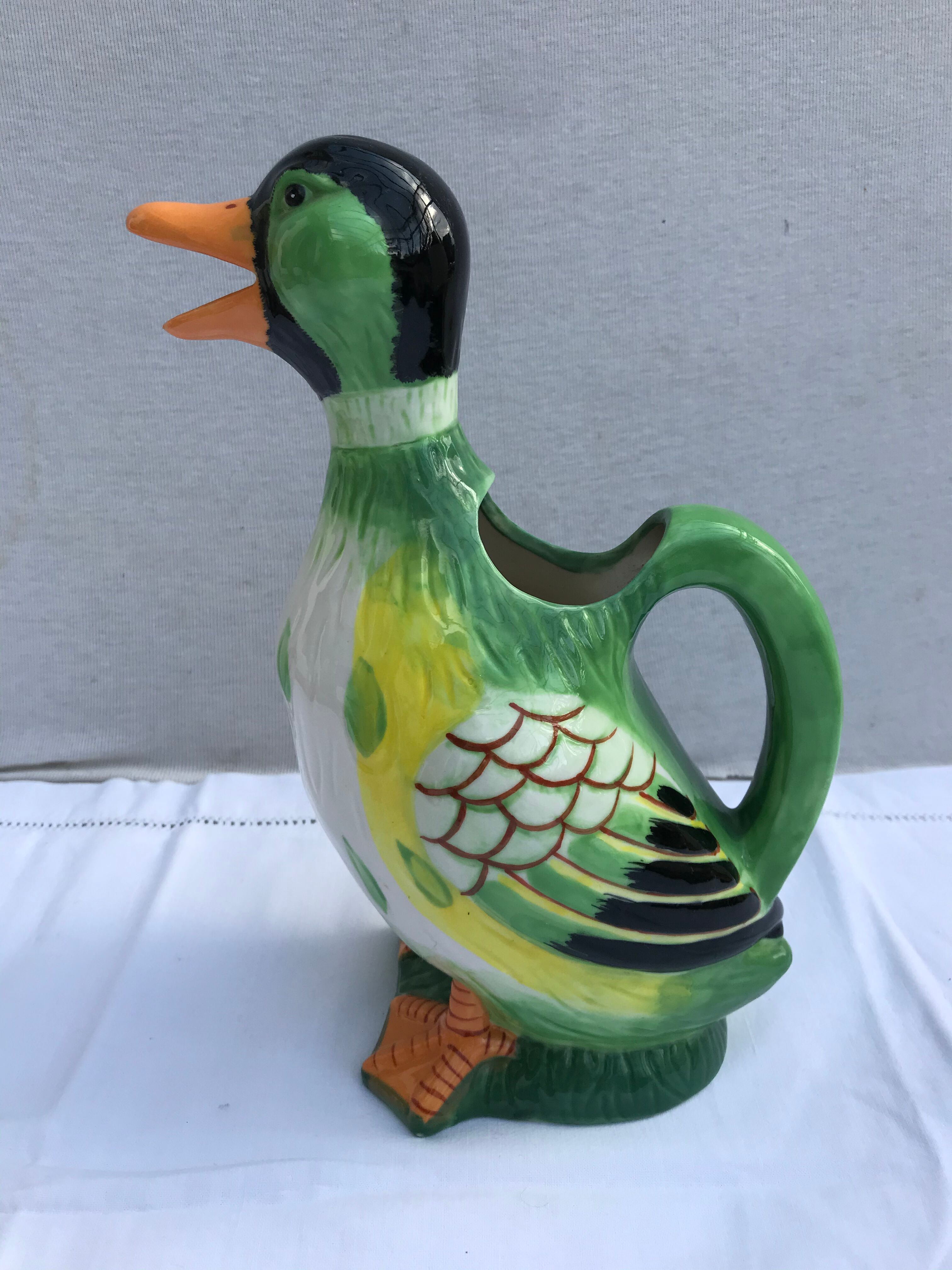Ancien pichet barbotine canard | Selency