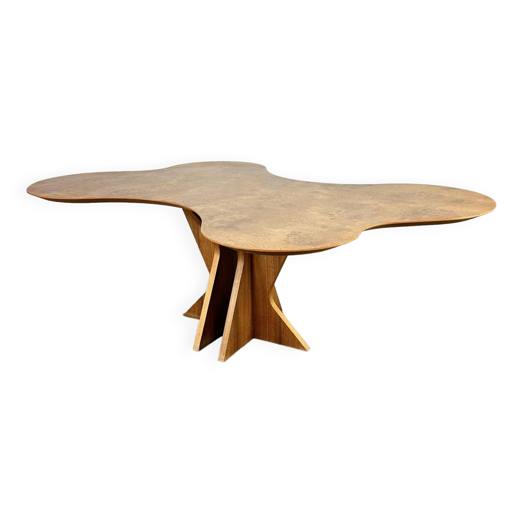 Table à manger au design unique avec plateau organique/forme libre | Selency