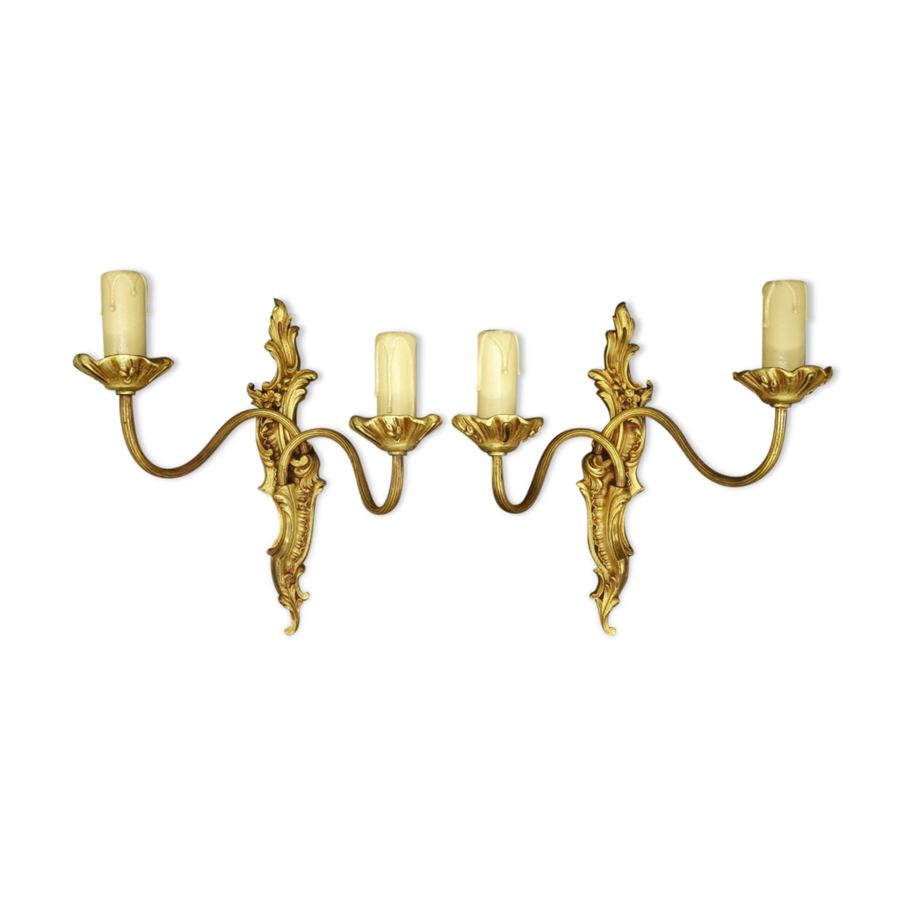 Paire d'appliques style Rocaille, Rococo début 1900 | Selency