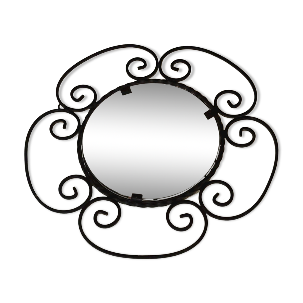 Ancien miroir sorcière, miroir bombé fer forgé, 43 cm | Selency Ancien miroir sorcière, miroir bombé fer forgé, 43 cm | Selency