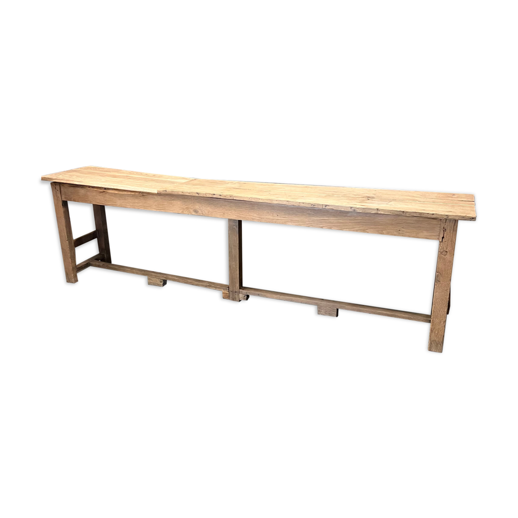 Ancienne table console en chêne de communauté XIX eme | Selency