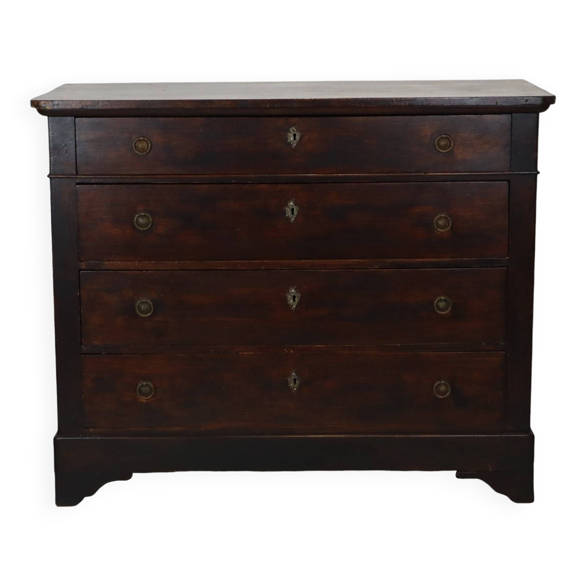 Grande commode anglaise ancienne en bois de chêne et de pin massif fin 19ème siècle | Selency