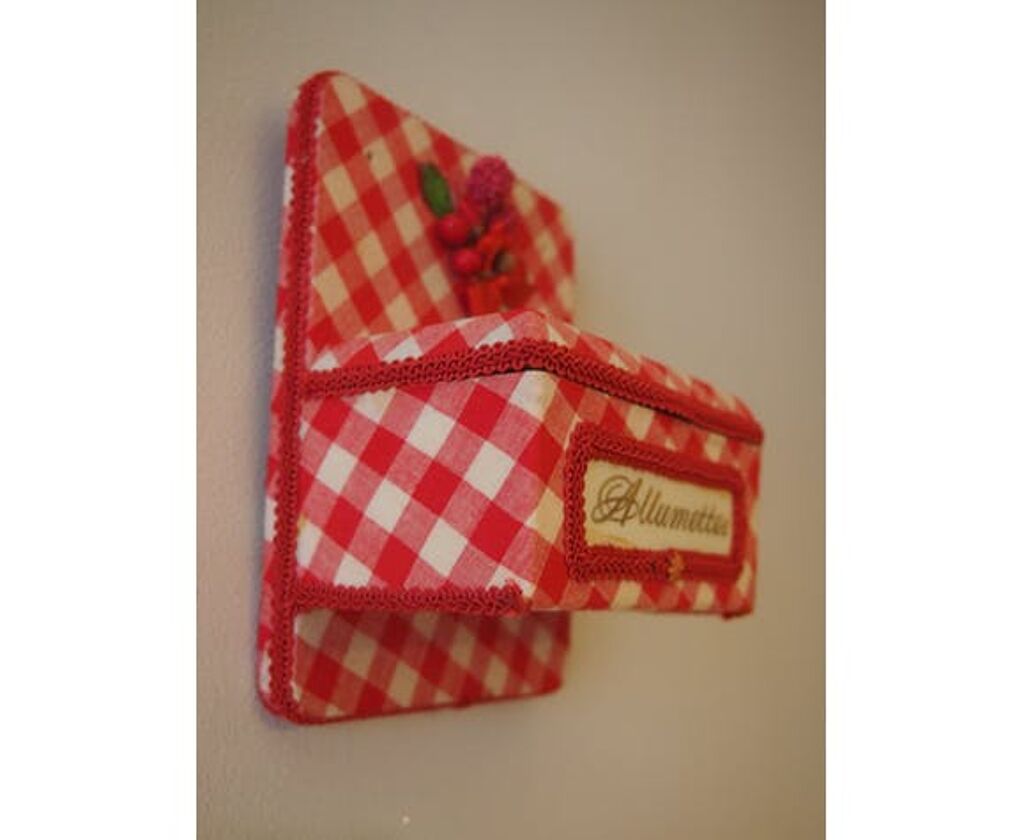 Boite allumettes vichy rouge | Selency