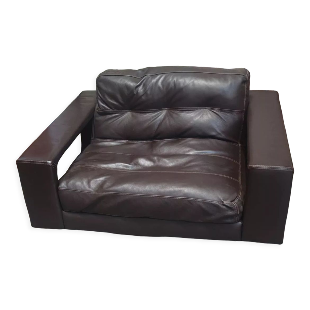 Fauteuil en cuir marron foncé de la maison steiner par le designer ...