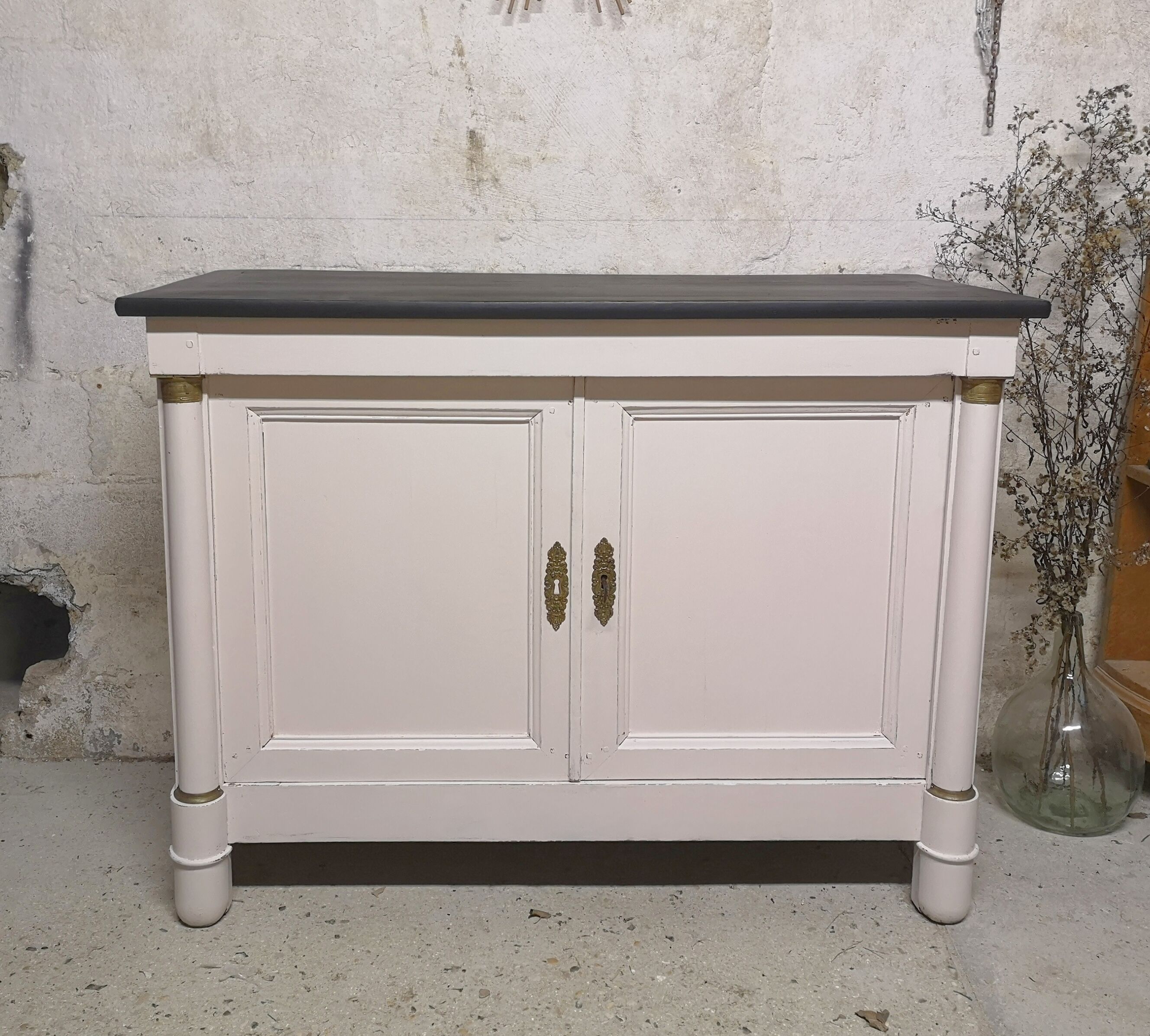 Buffet patine chêne XIX ème shabby chic gustavien loft | Selency