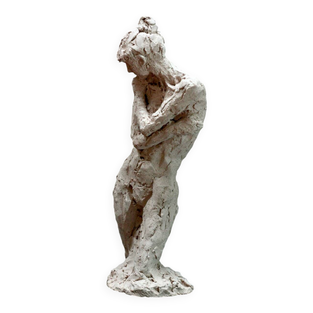 Iolande Ide (1931) - Sculpture en terre cuite d'une femme nue | Selency