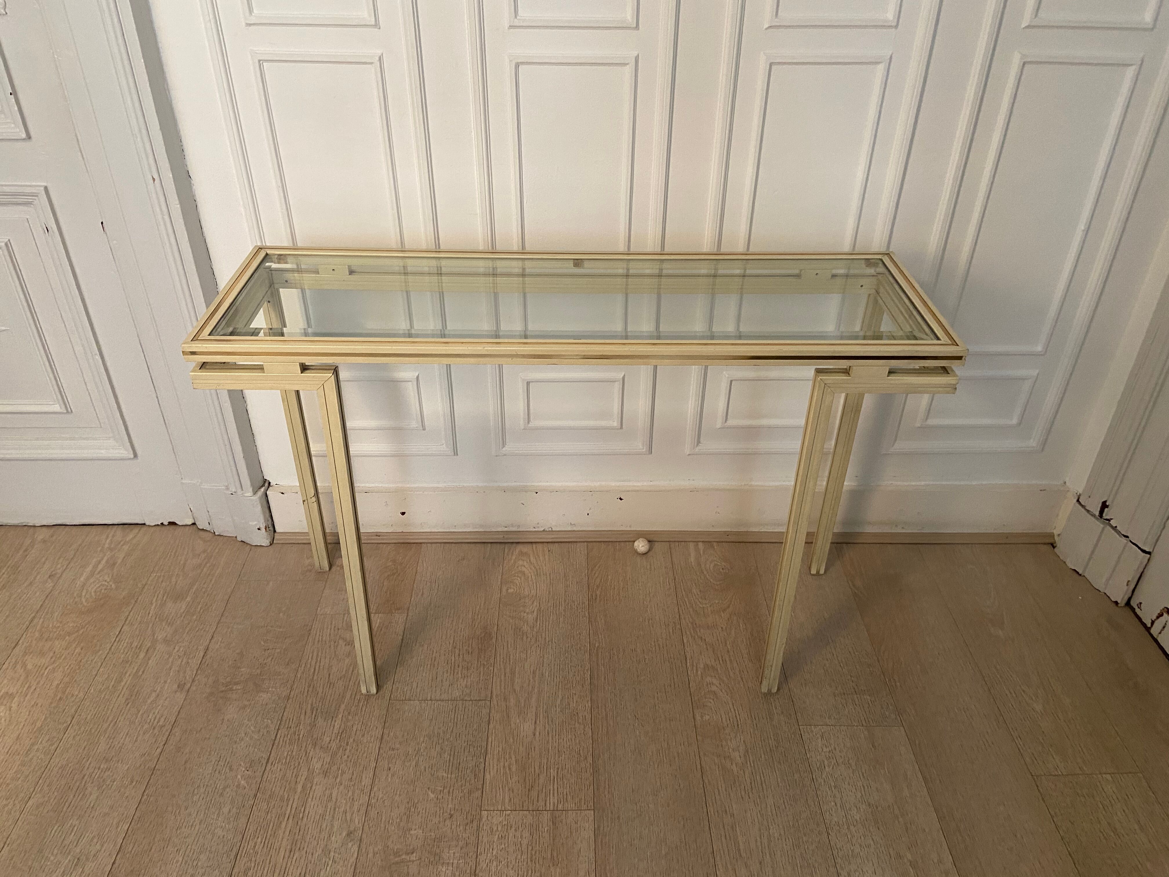 Console Pierre Vandel en alu blanc Paris 1970s | Selency