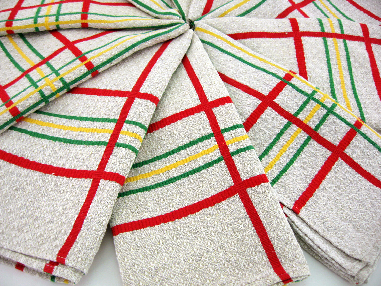 10 serviettes de table en coton et lin - Pays Basque France - vintage ...