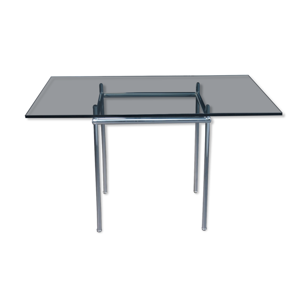 Table à manger en verre, modèle LC12, Le Corbusier, Cassina | Selency