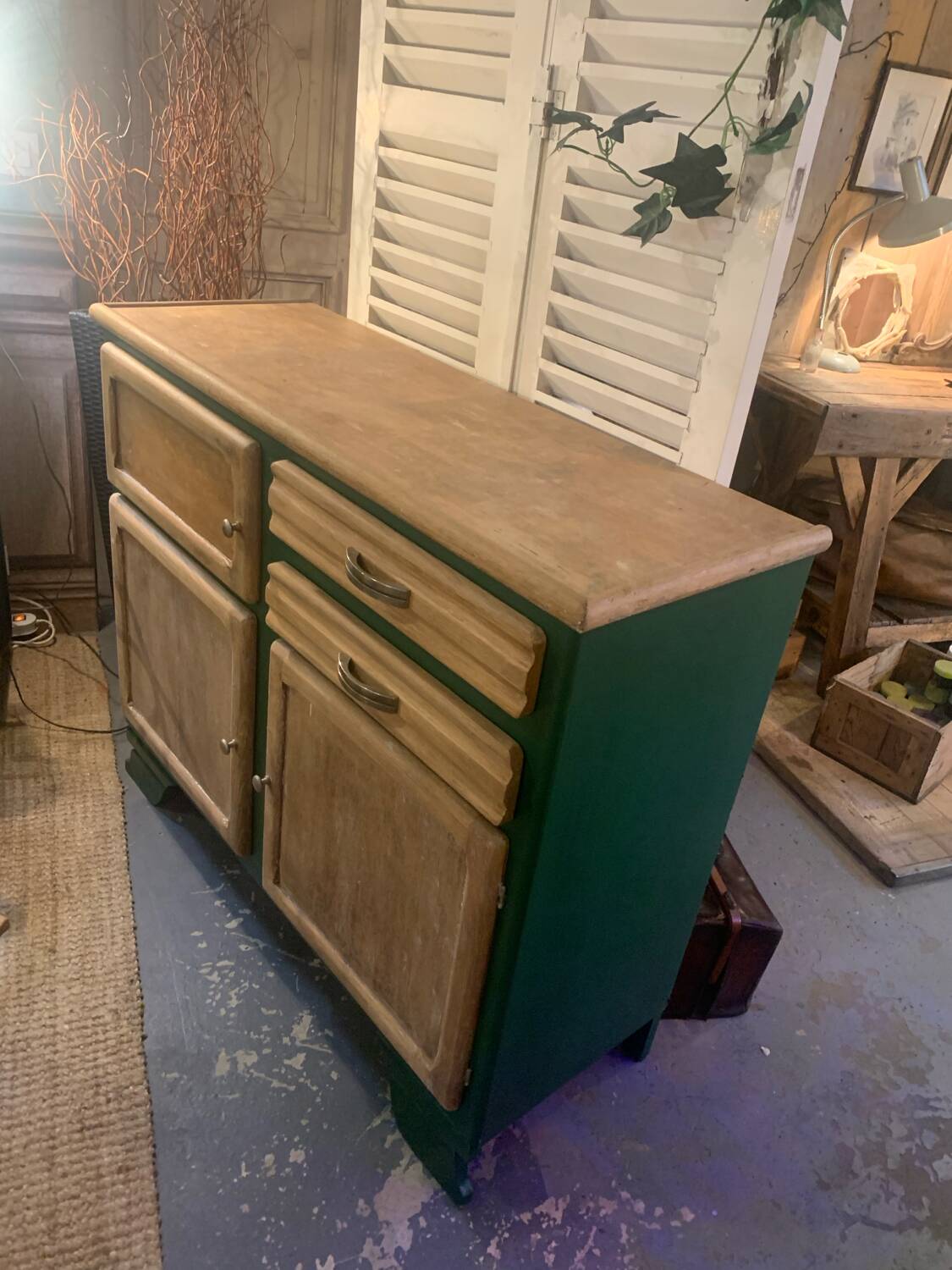 Buffet Meuble Mado vert et bois | Selency