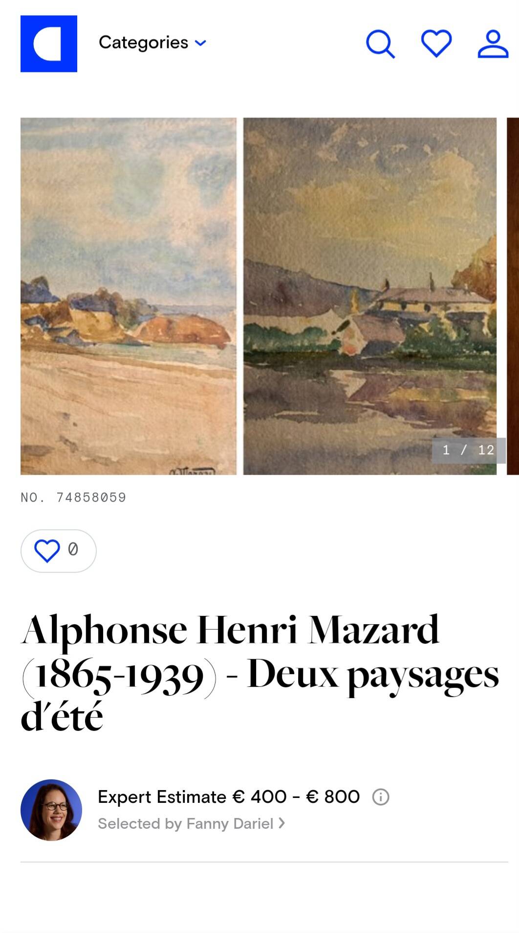 2 aquarelles impressionnistes d'alphonse mazard dans un cadre double ...