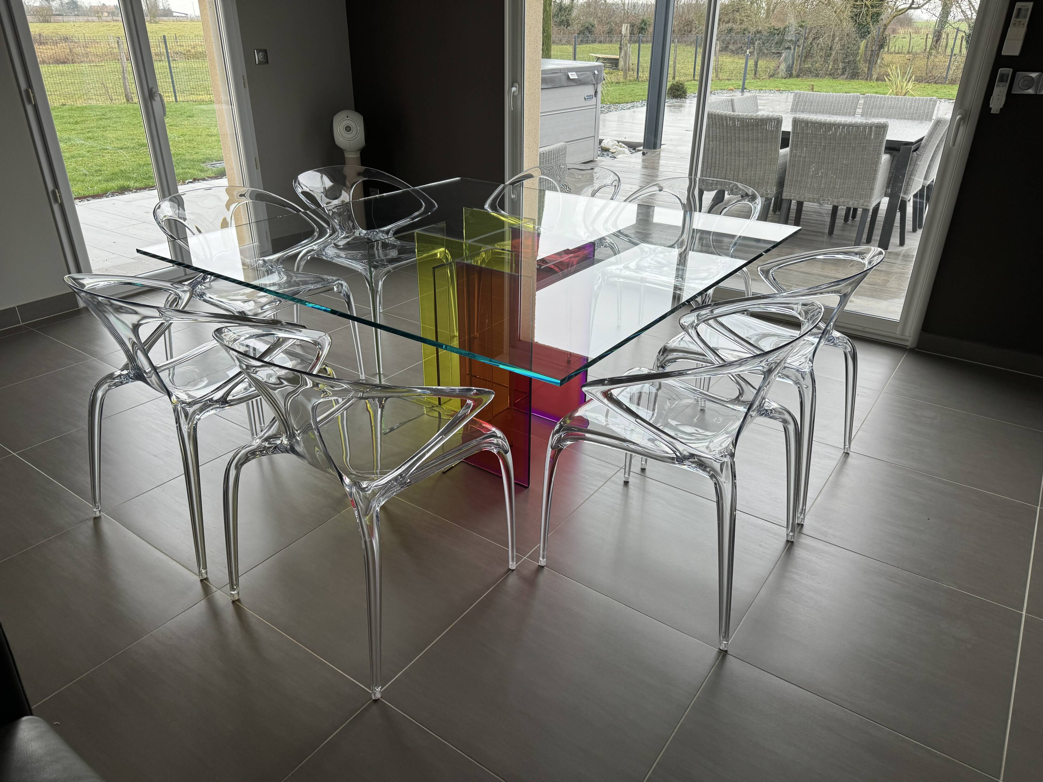 Roche Bobois Table repas DIAPO et 8 chaises AVA | Selency
