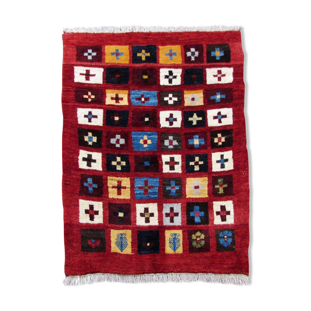 Tapis Persan Gabbeh fait main 105cm x 145cm 1980 | Selency