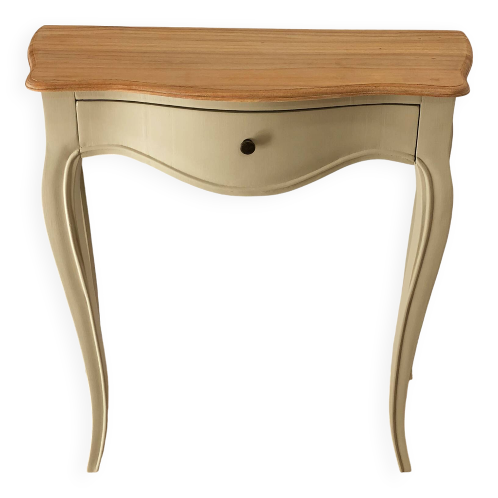 Console en bois massif, crème d'artichaut | Selency