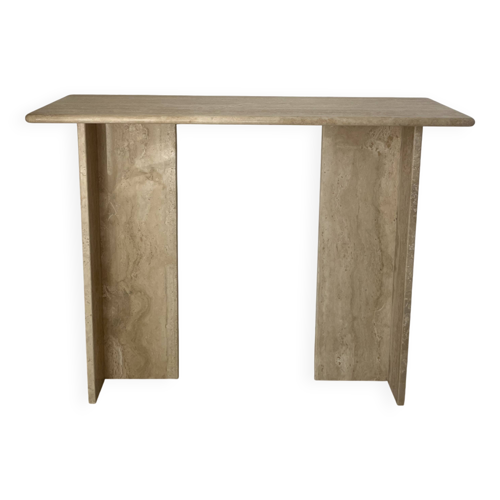 Console en travertin poli design style vintage console travertin brut | Selency
