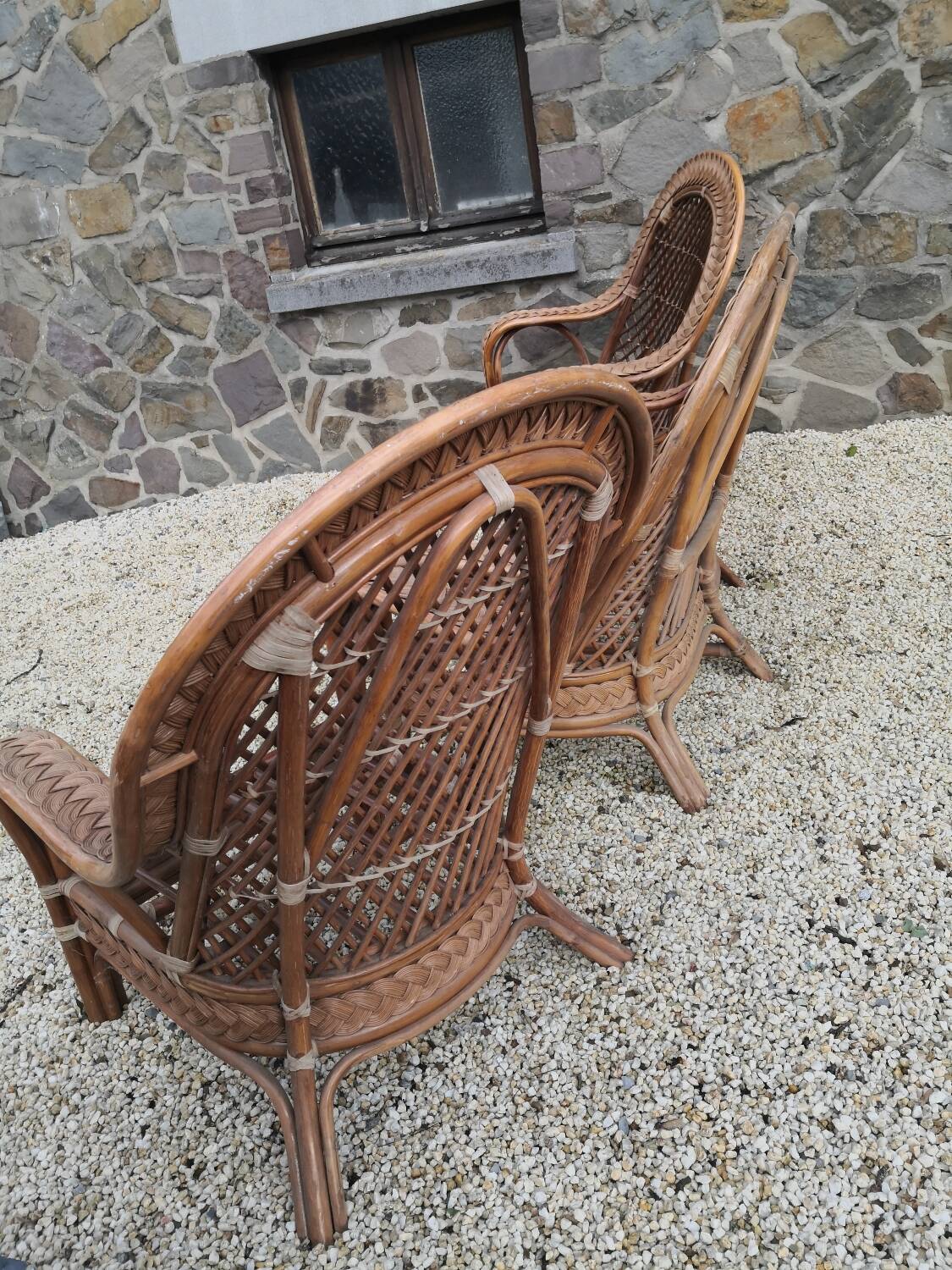 Salon rotin osier (ancien) trois pièces | Selency