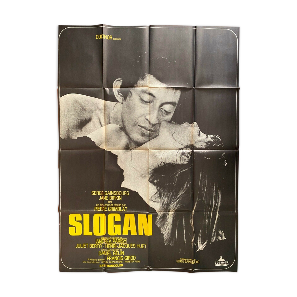 Movie poster "Slogan" Serge Gainsbourg, Jane Birkin 120x160cm | Selency