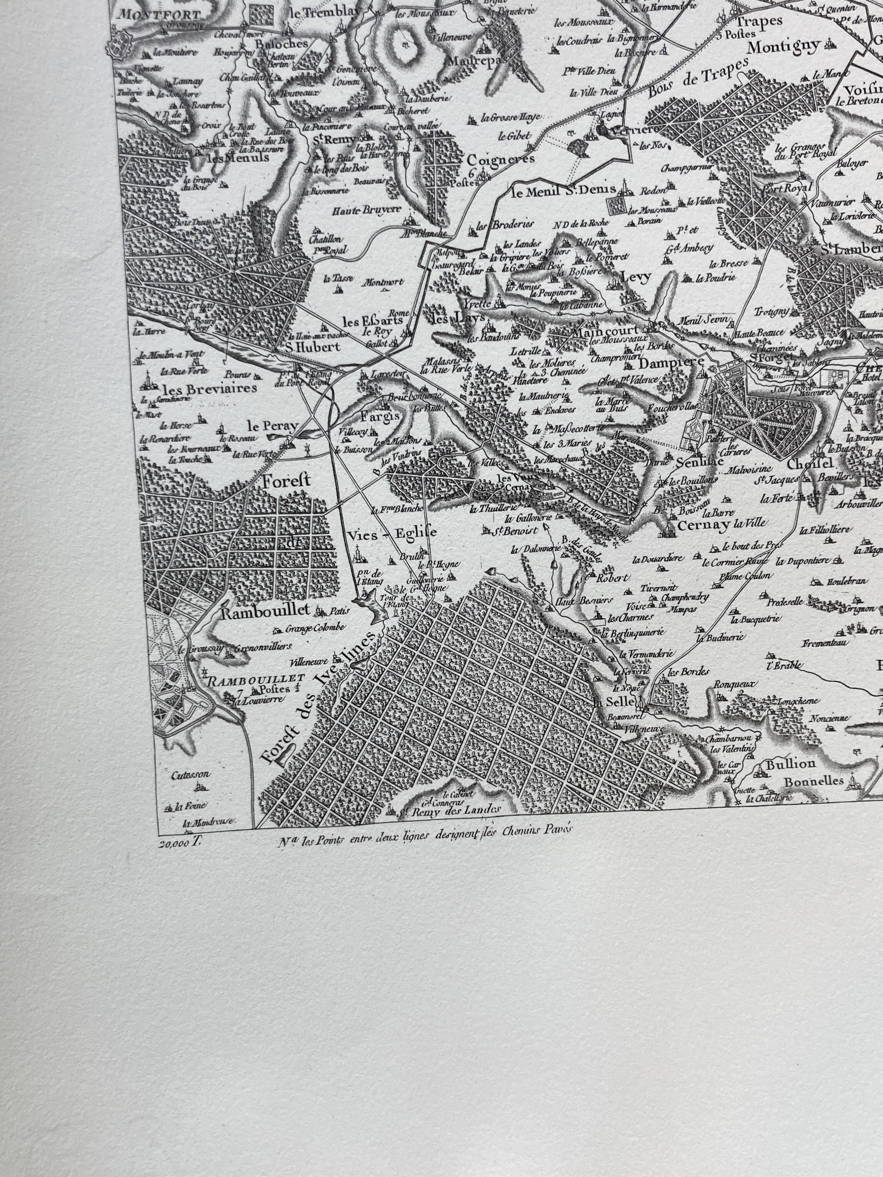 Map of the Paris region annotated "Map of France lifted by order of ...
