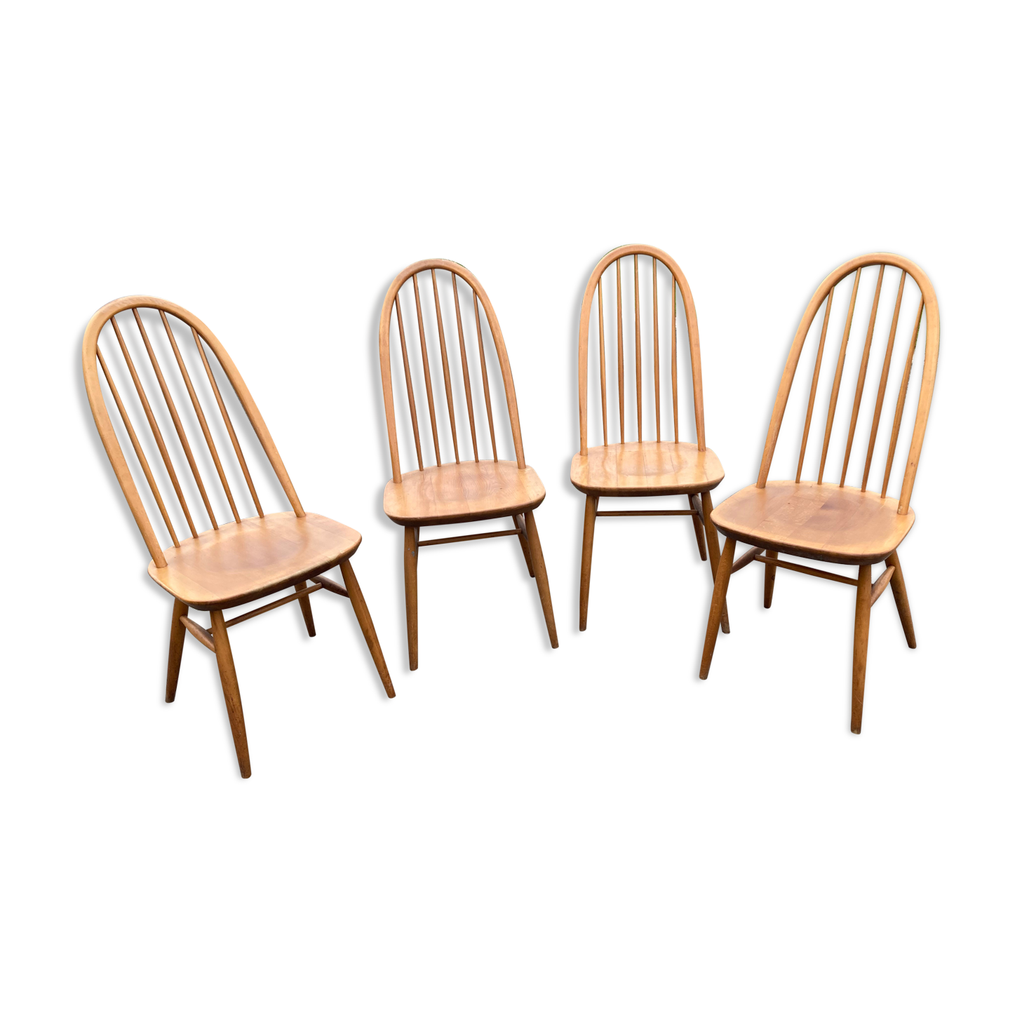 Suite de 4 anciennes chaises Ercol , modèle Windsor | Selency