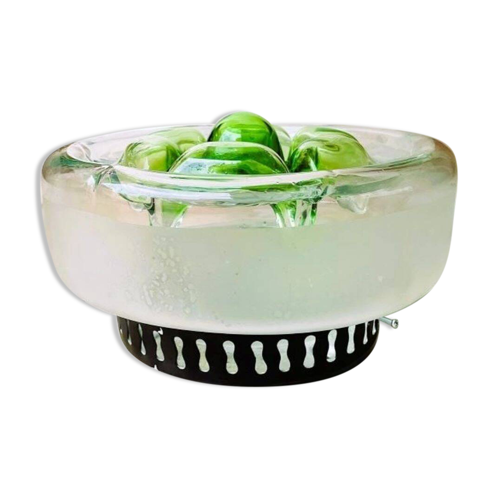 Plafonnier en verre vert, Portugal années 1960 | Selency