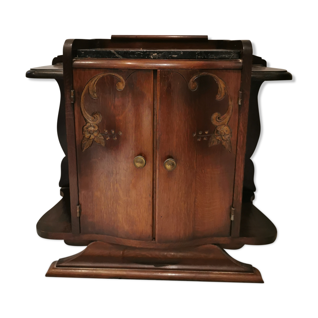 Table de chevet avec tablette en marbre | Selency