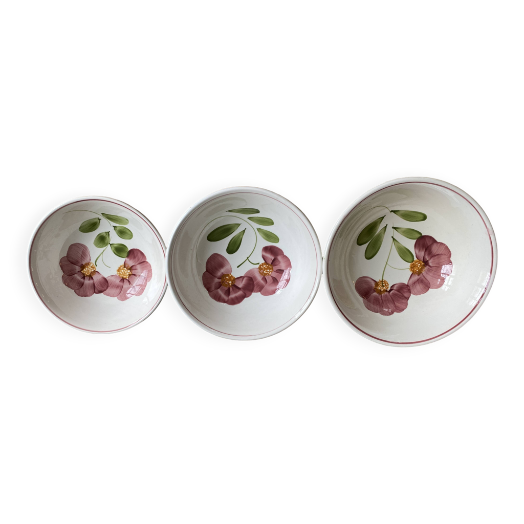 Lot de 3 saladiers peints à la main céramique STOVIT modèle HARIBO ...