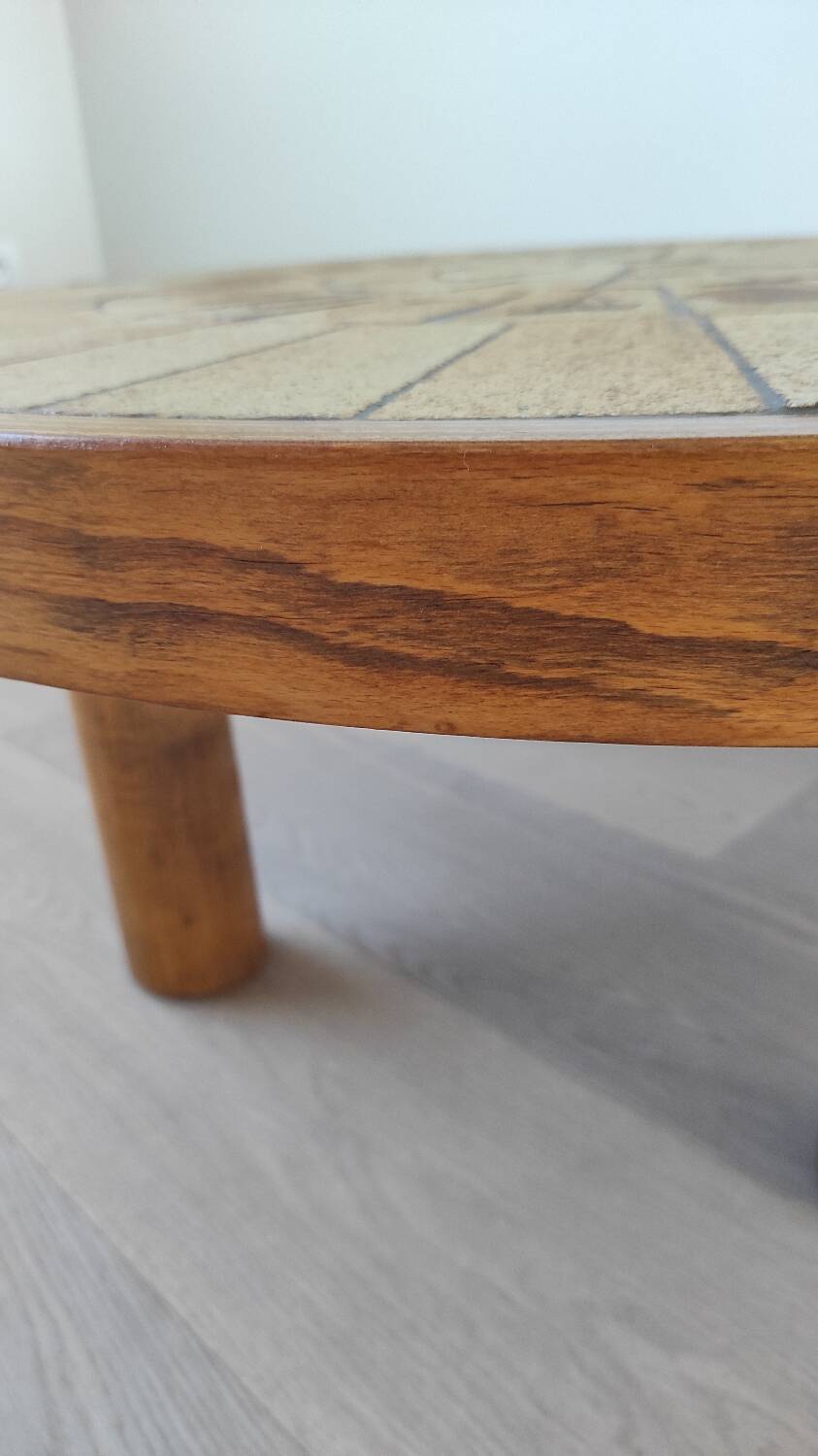 Table basse herbier ronde, années 60 | Selency