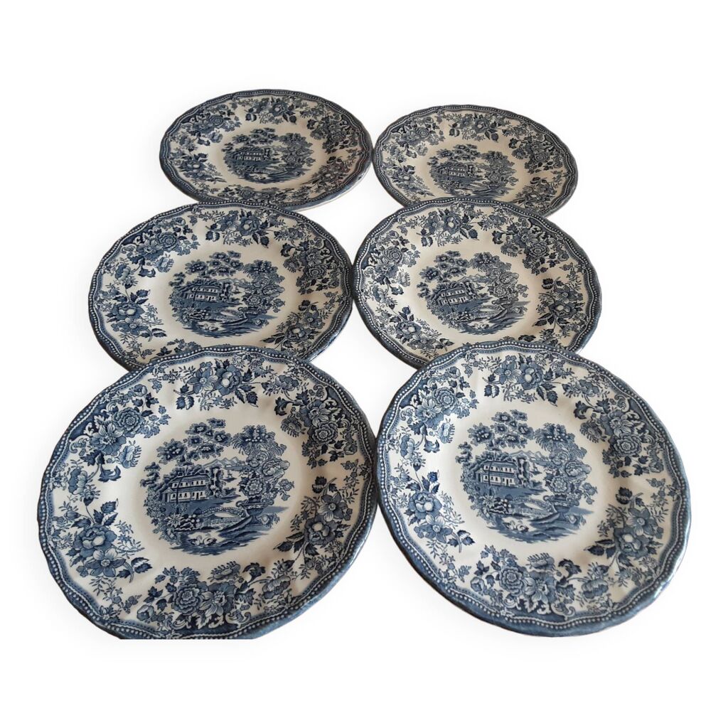 6 assiettes a dessert faience anglaise fine myott meakin tableware ...