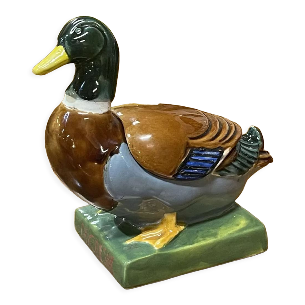 Boite publicitaire canard en faience - marque duquesne | Selency